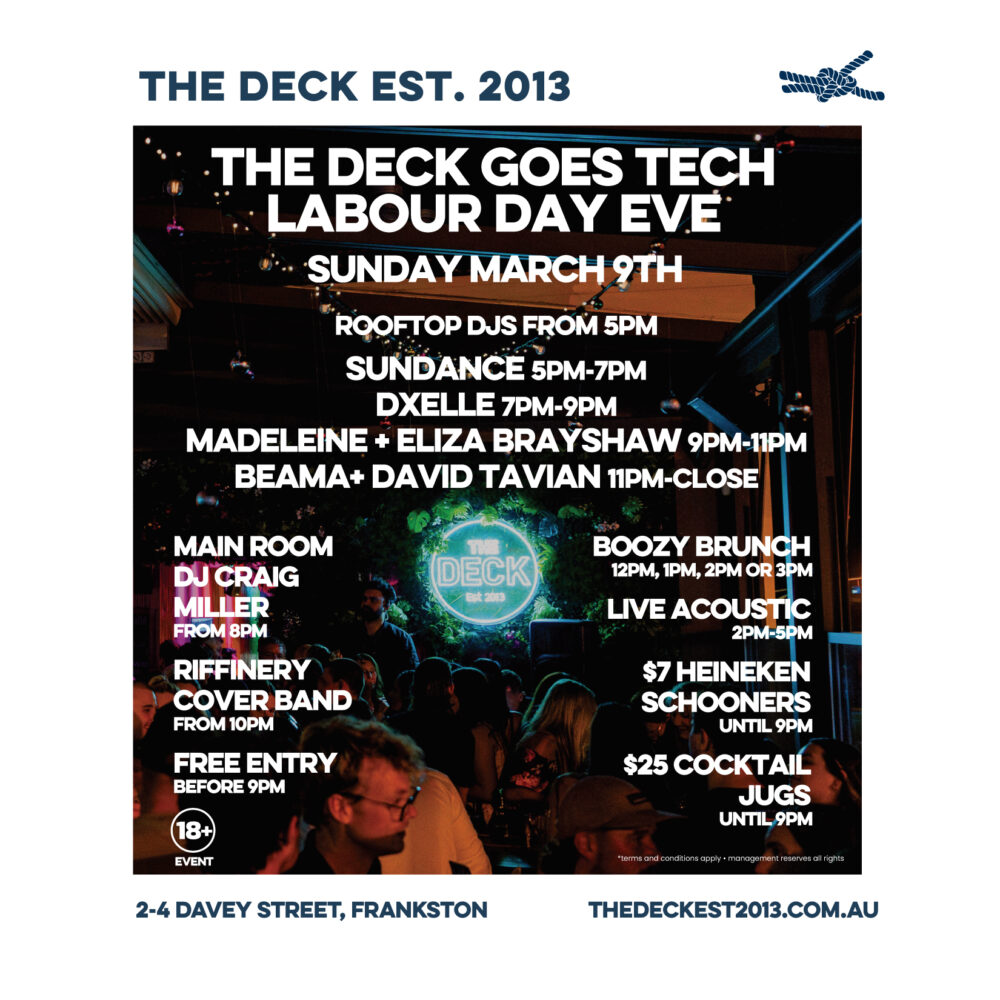 LABOUR DAY EVE @ The Deck! - The Deck est. 2013